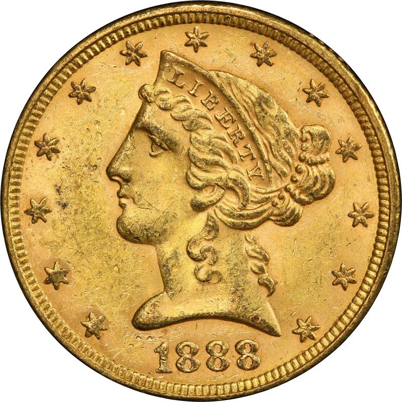 1888 $5 Liberty Head Half Eagle - Auction Prices & Value | Coinstrail